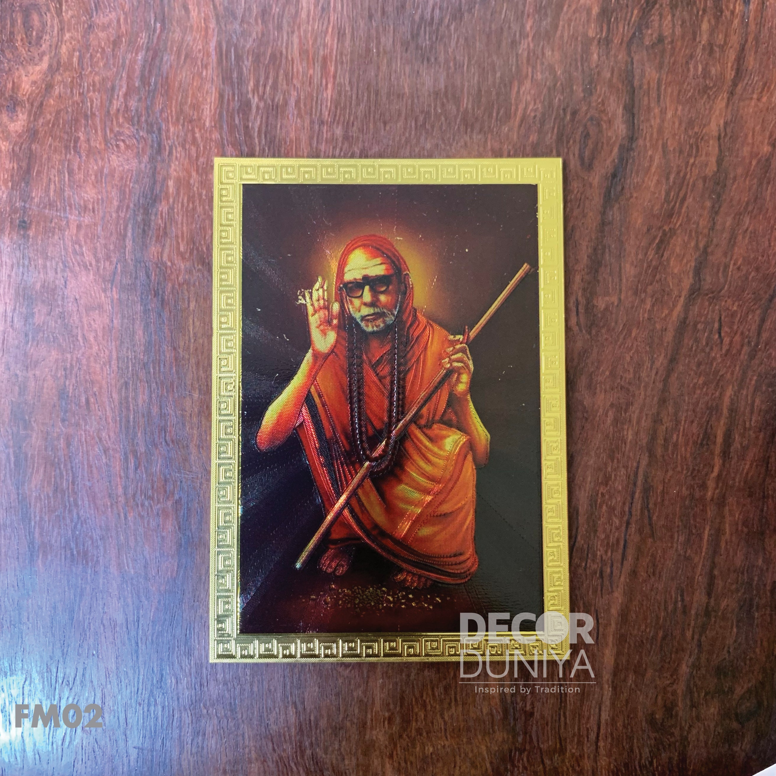 Fridge Magnet - Mettalic Gold Finish - Maha Periyava - FM8 – Decor Duniya