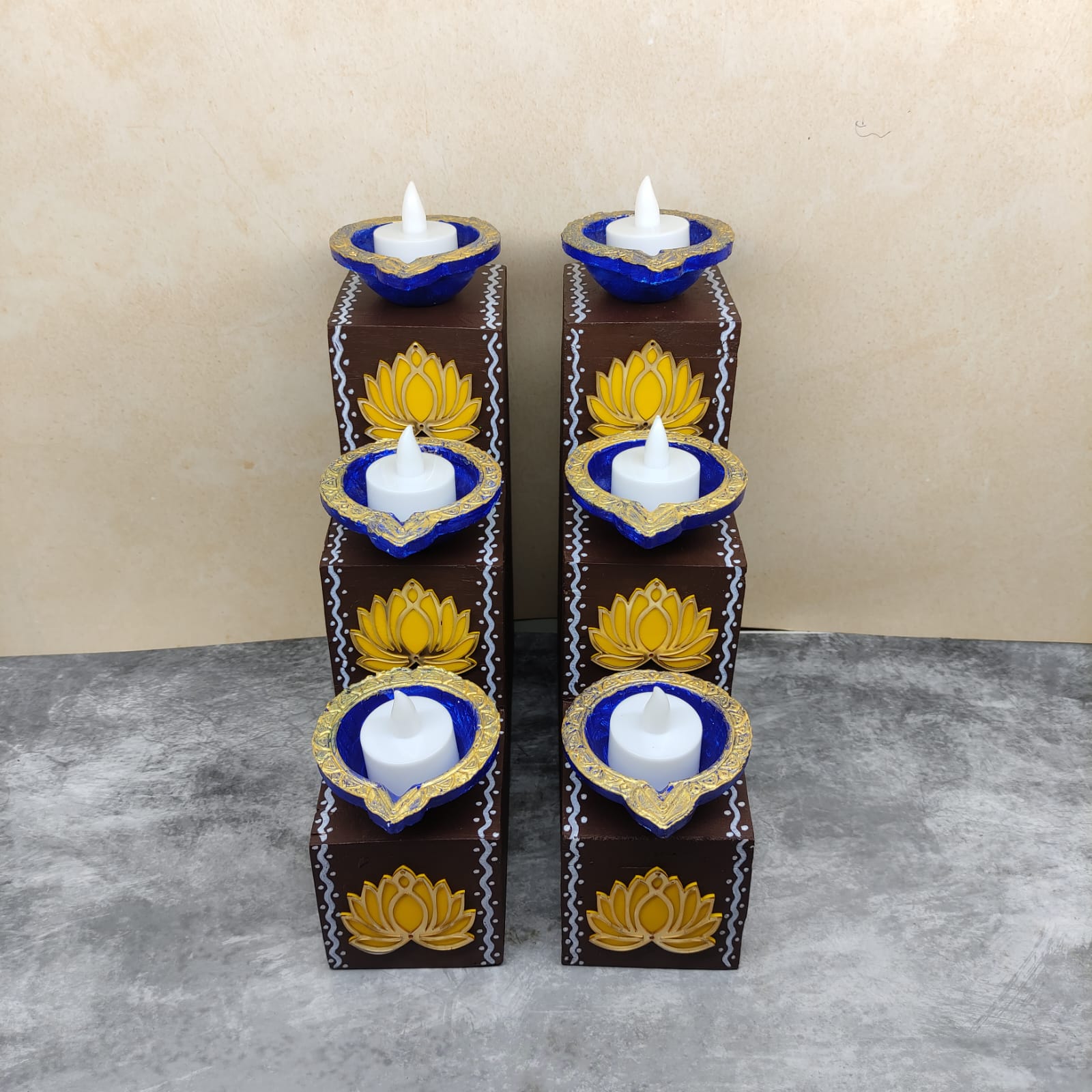 3 Step Diya Stand - Vilakku Padi - DS12 – Decor Duniya