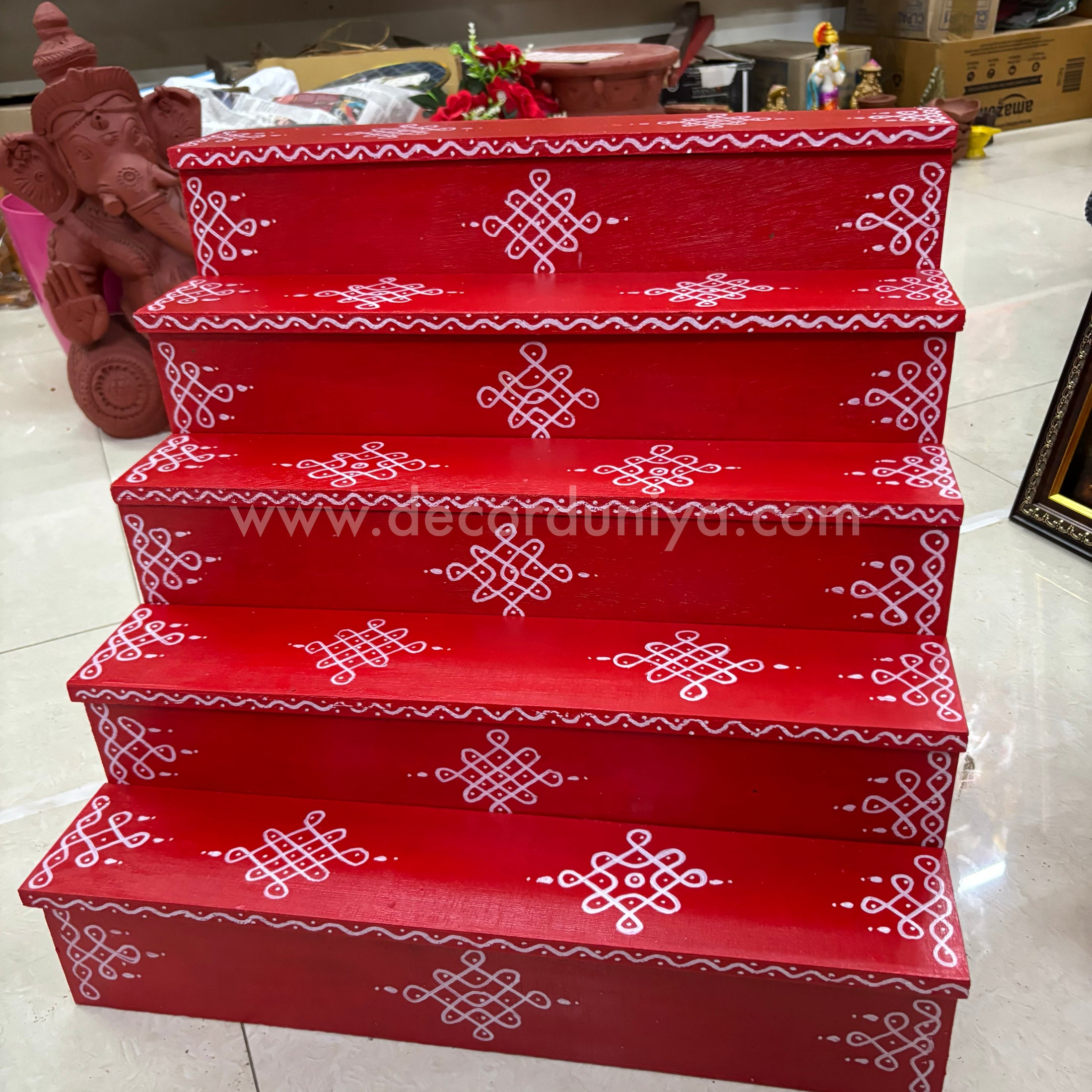 Dismantable 5 Step Golu Padi | 24 inches Width - DGP11 – Decor Duniya