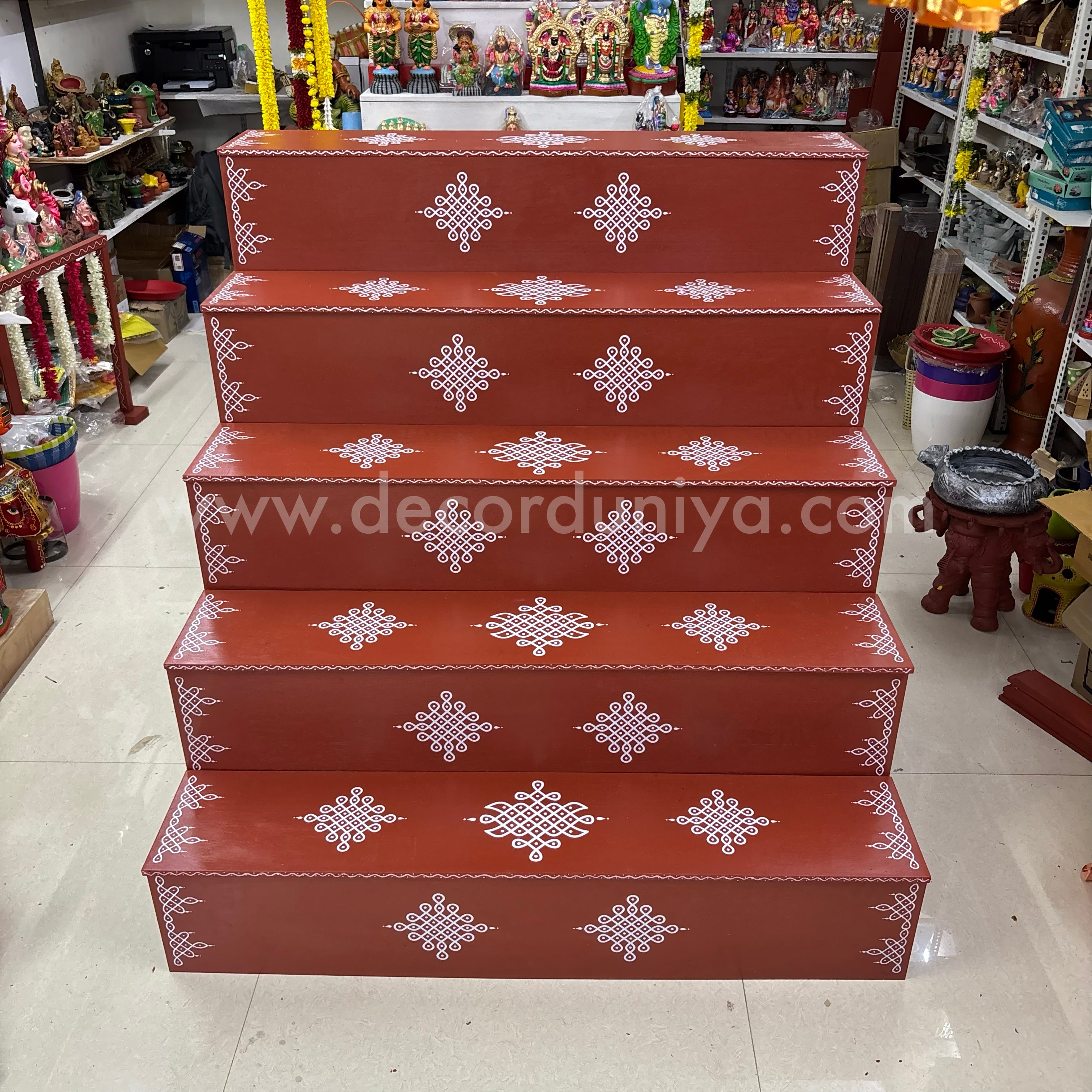 Dismantable 5 Step Golu Padi | 48 inches Width - DGP22 – Decor Duniya