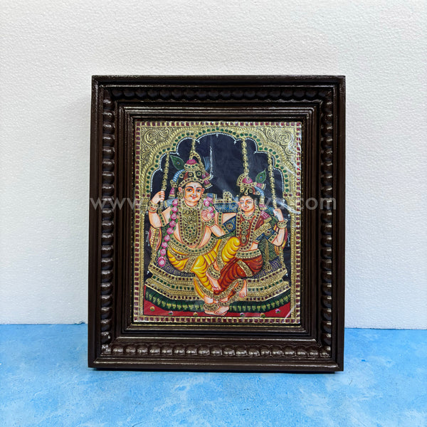 Tanjore Painting | Radha Krishna | Chettinad Frame | - Gold Foil - TPM ...