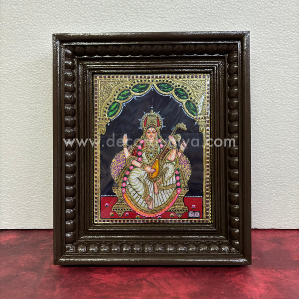 Tanjore Painting | Saraswathi | Chettinad Frame | - Gold Foil - TPM150 ...