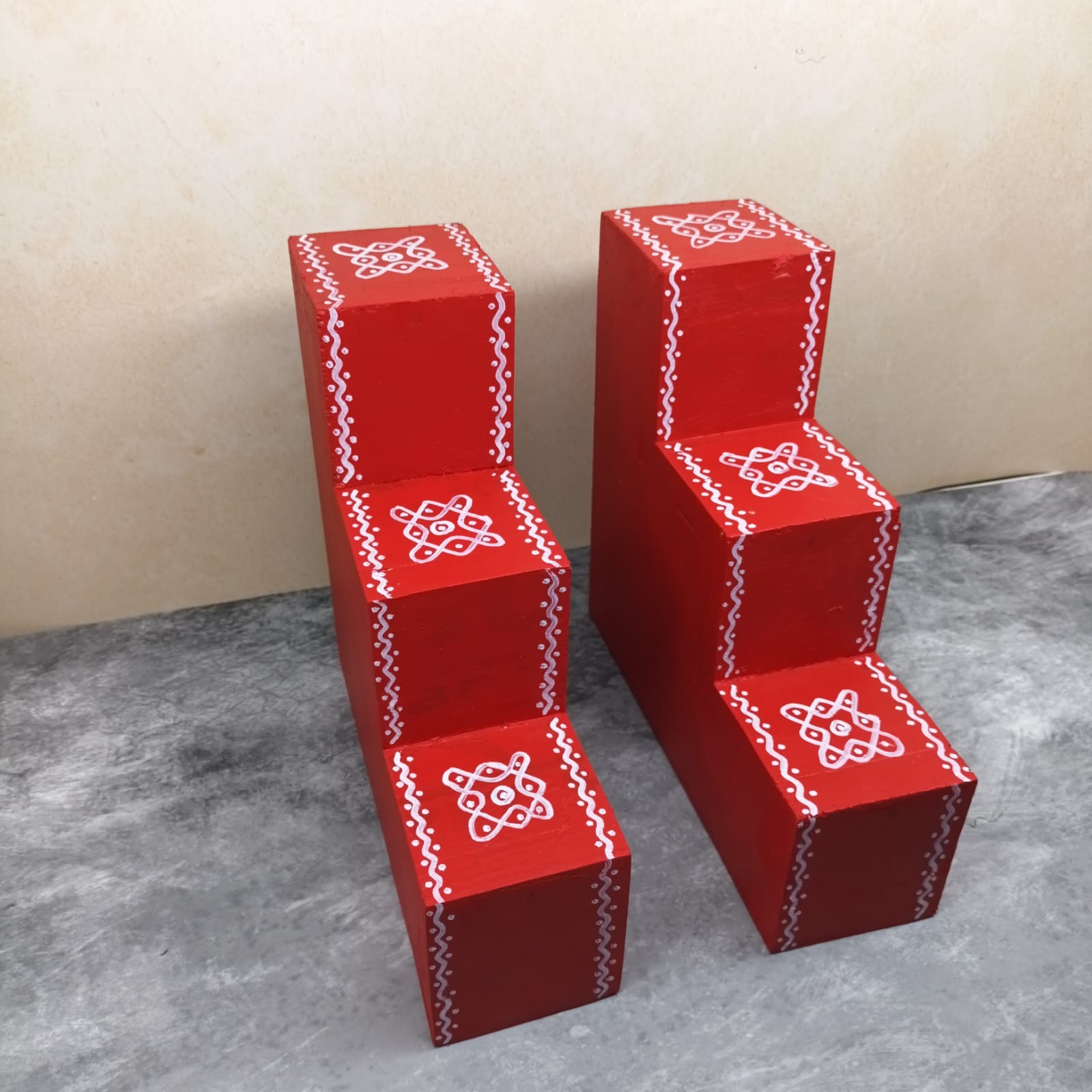 3 Step Diya Stand - Vilakku Padi - DS06 – Decor Duniya